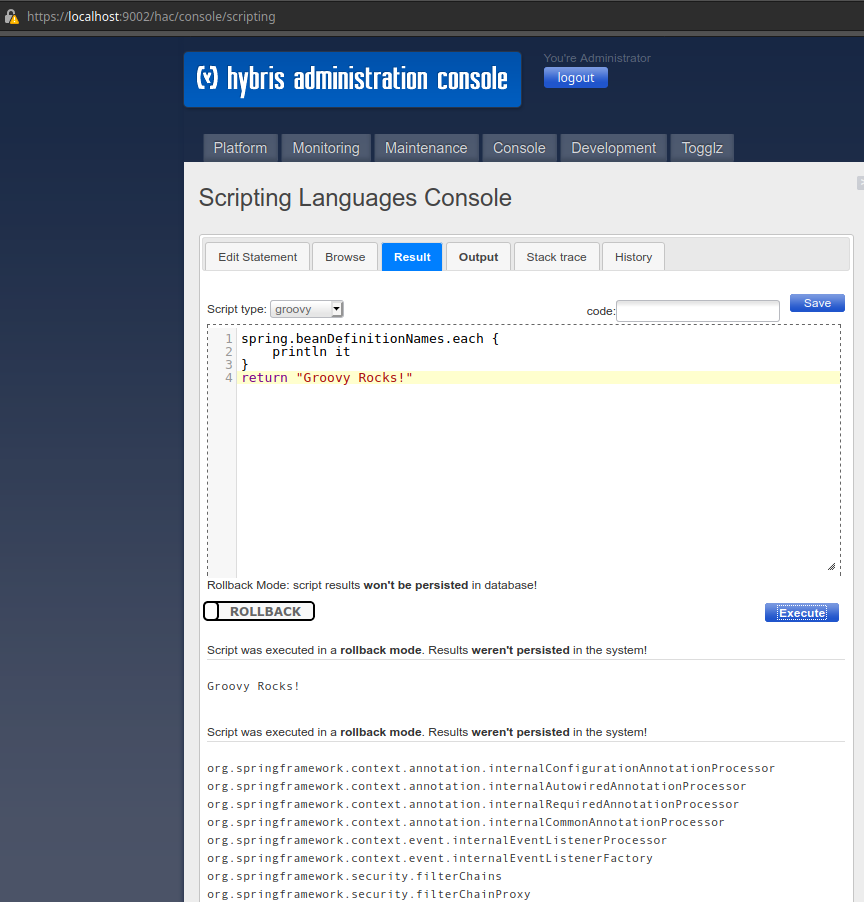 Hybris HAC scripts usability fixes