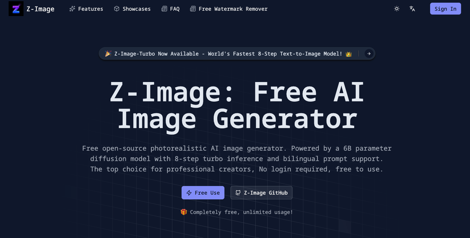 Z-Image Free AI Image Generator - No Login Required