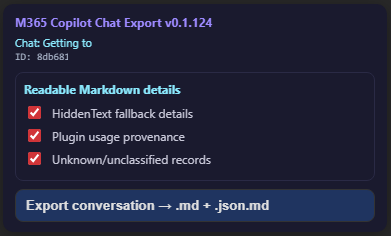M365 Copilot Chat Conversation Exporter