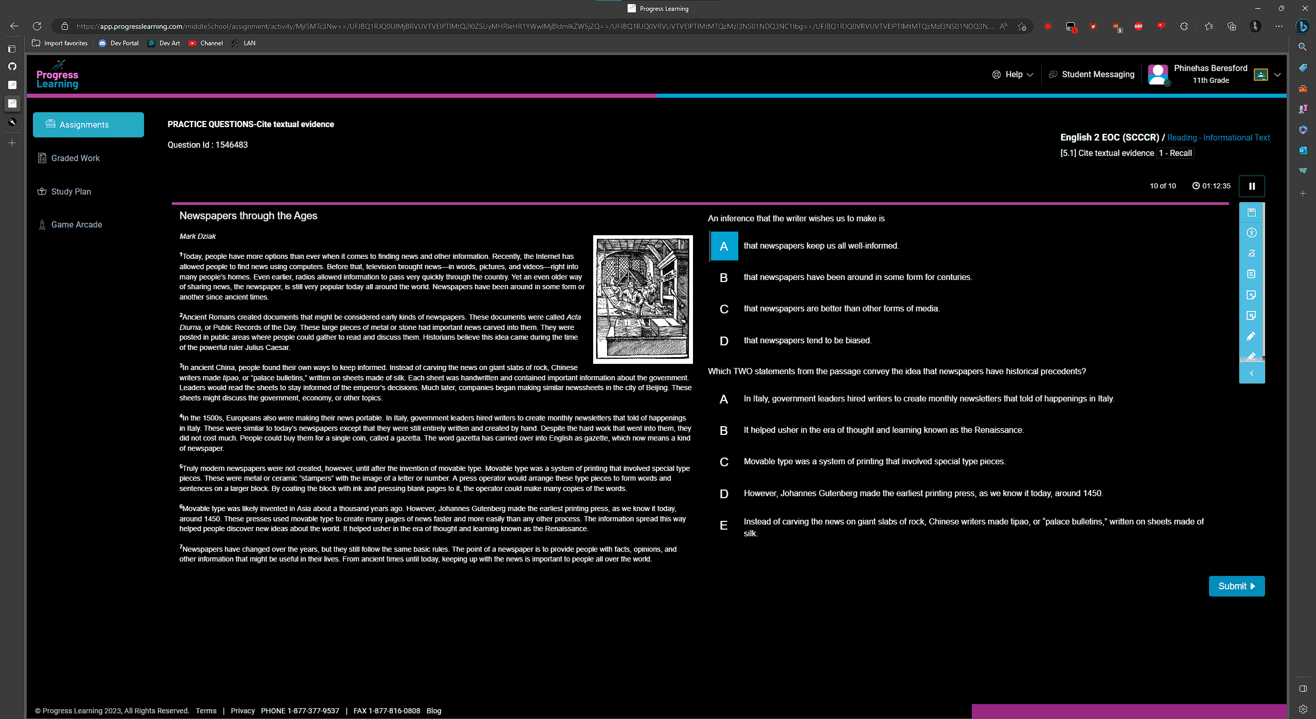 PROGRESS LEARNING DARK-MODE