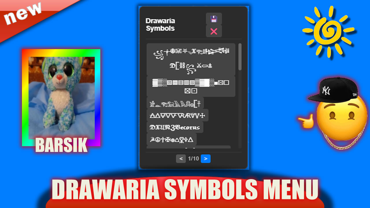 Drawaria Symbols Loader Menu