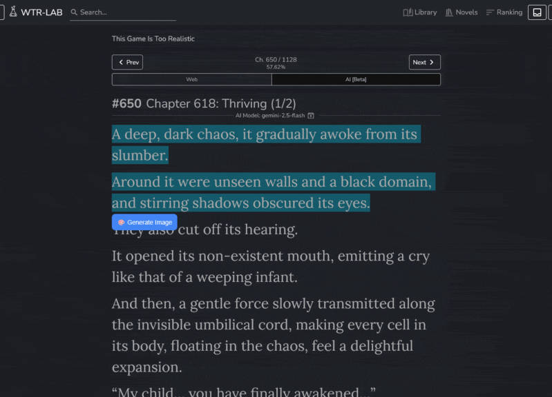 WTR LAB Novel Image Generator
